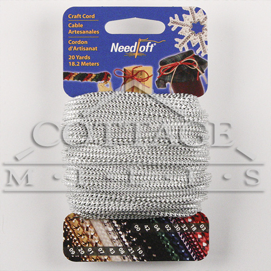 Yard Cards Needloft 55021 Craft Cord 20yd Solid Metallic 21 Silver For ...